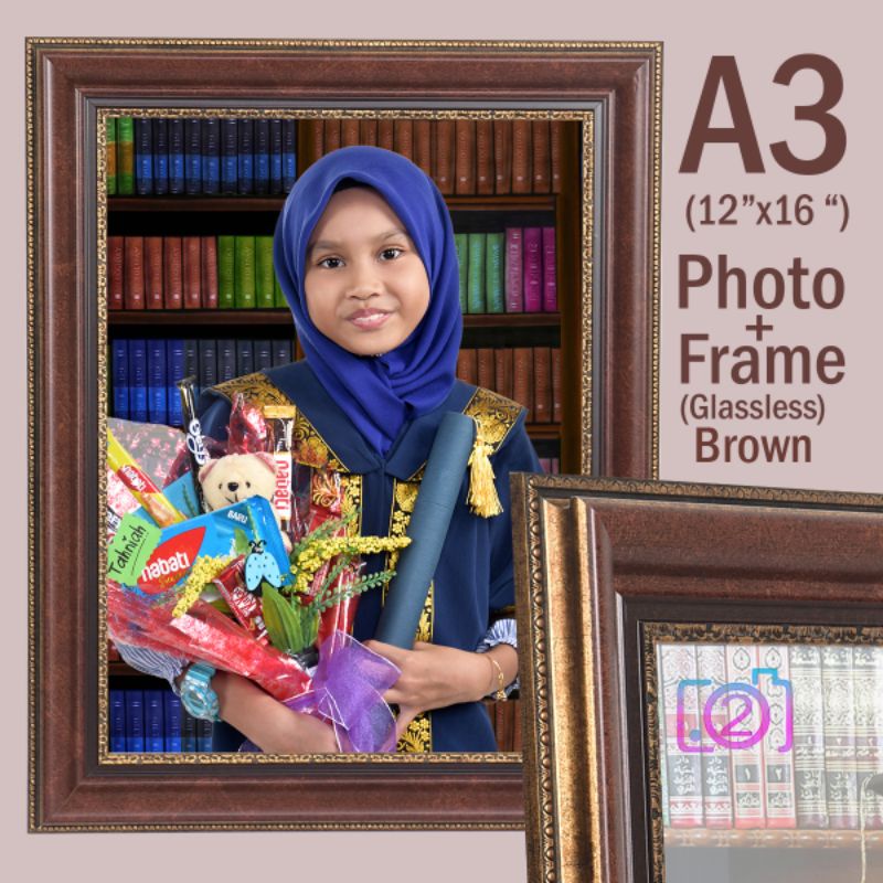 Photo + frame #Size A3 to A2#12R to 20R#Gambar Dan Bingkai#Glassless | Shopee Malaysia