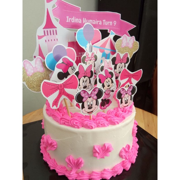 minnie mouse cake topper / kek harijadi / topper kek kualiti/ mickey ...
