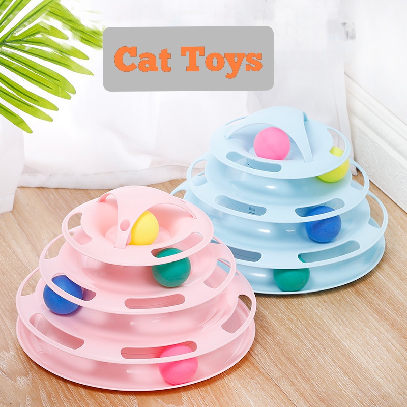 Cat Tower Ball Track 4 Layer Spinning Toy Mainan Kucing | Shopee Malaysia