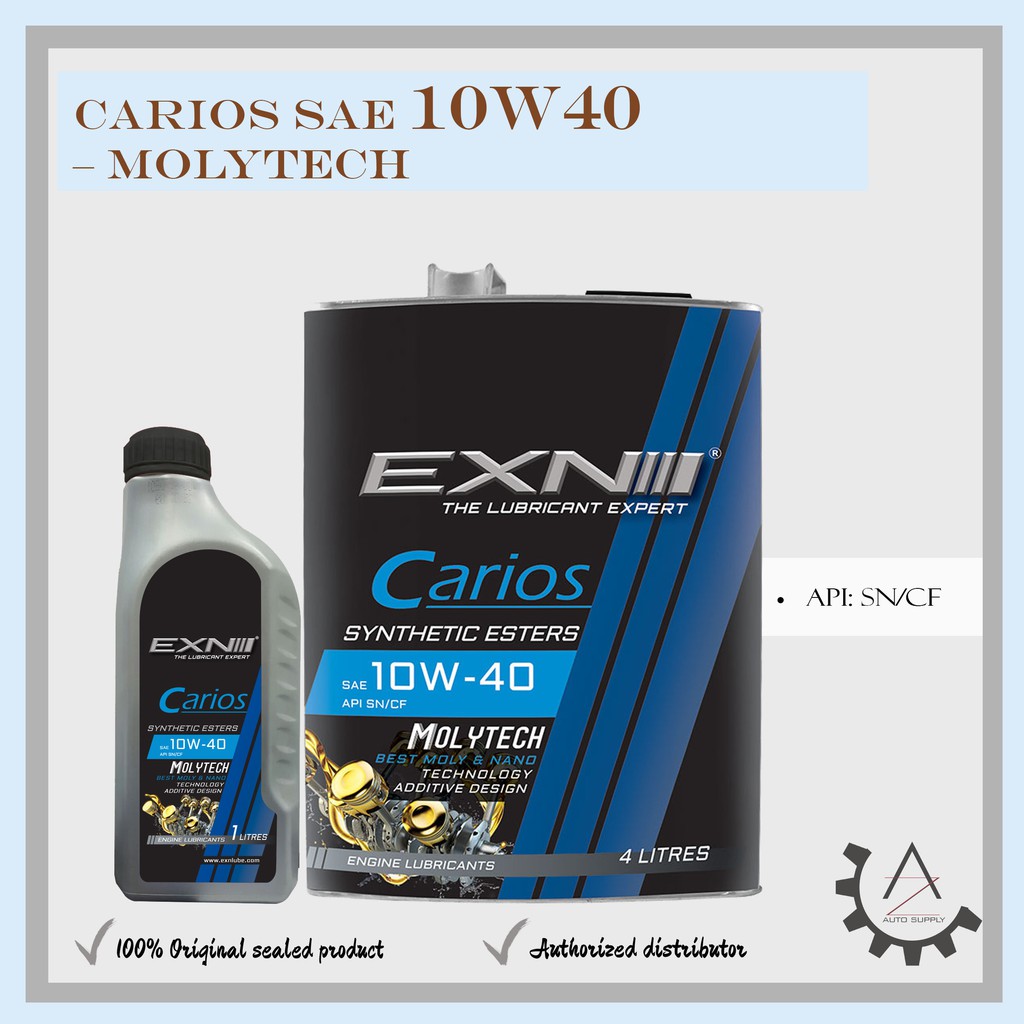 EXN - Carios-SAE-10W40-Molytech Synthetic Ester API SN/CF 4L TIN ...