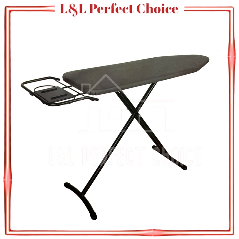 Foldable Ironing Board 110cm x 33cm Non-Slip Iron Rest Black/ Laundry ...
