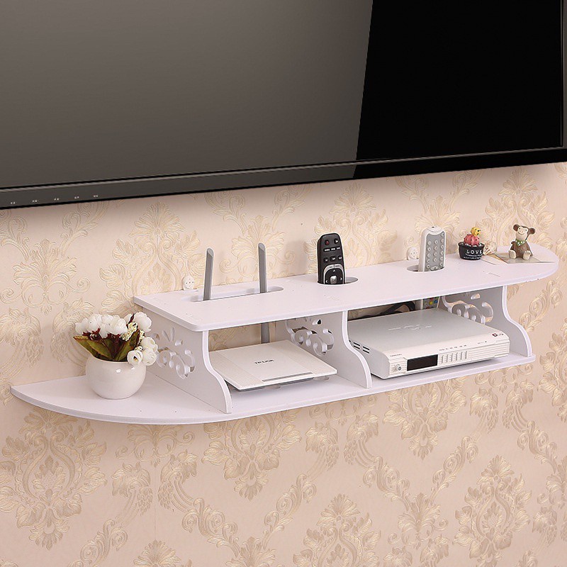 Router DVD Player TV Rack Set-Top Box Floating Storage Shelf Wall Modem ...