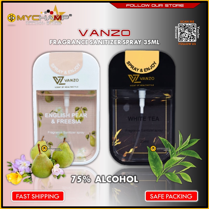 Vanzo Pocket Fragrance Sanitizer Spray (🔥RM9.90🔥) White Tea English ...