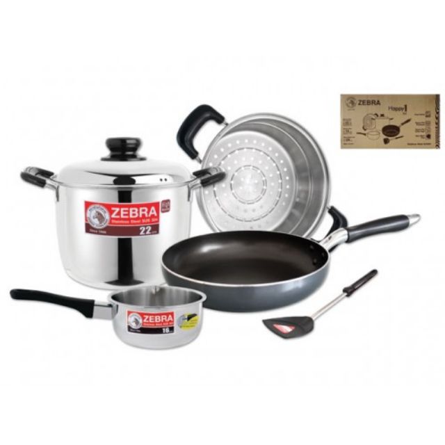 Zebra cooker 6 piece stainless steel non cookware | Shopee Malaysia