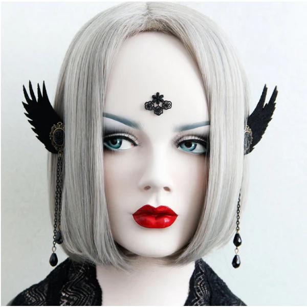 Premium Black Gothic Demon Halloween Elf Ear Clip-on Earcuff | Shopee ...