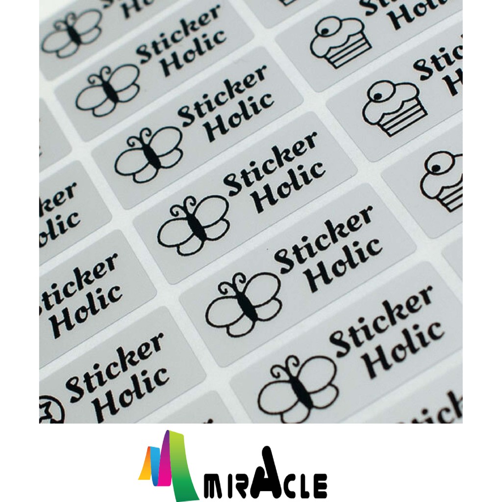 Name Sticker/ Sticker Nama / Customized Stickers & Labels (Silver ...