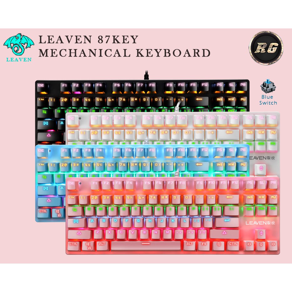 [Premium BRAND] LEAVEN 87KEY Mechanical keyboard /blue switch key /real ...