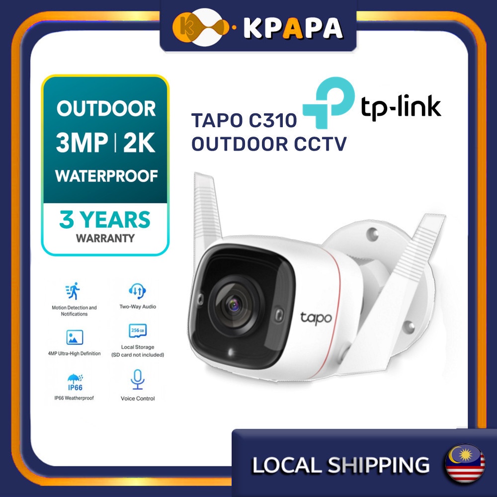 TP-Link Tapo C310 - 3MP Ultra Resolution Outdoor Security Wi-Fi Camera Weatherproof Wireless ...