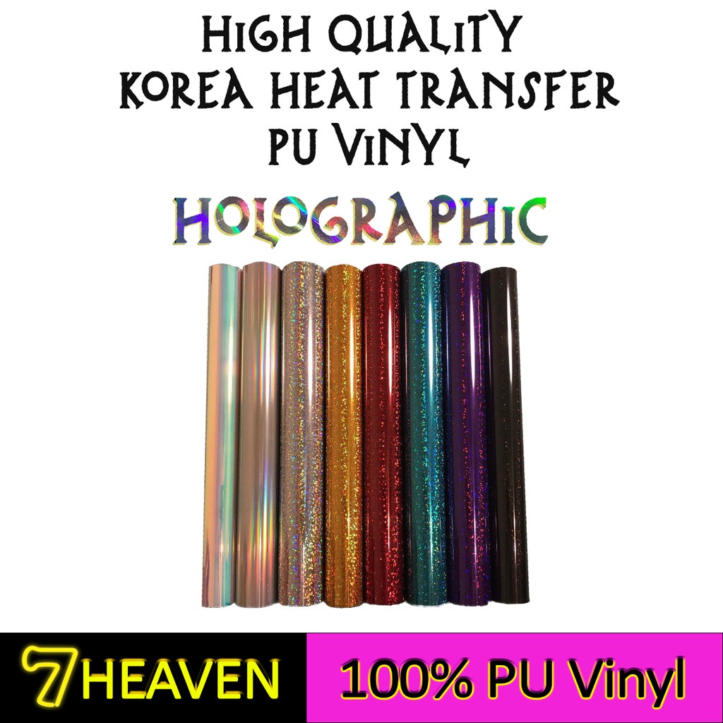 (Local Stock) Holographic - Korea PU Heat Transfer VInyl / Korea PU HTV ...