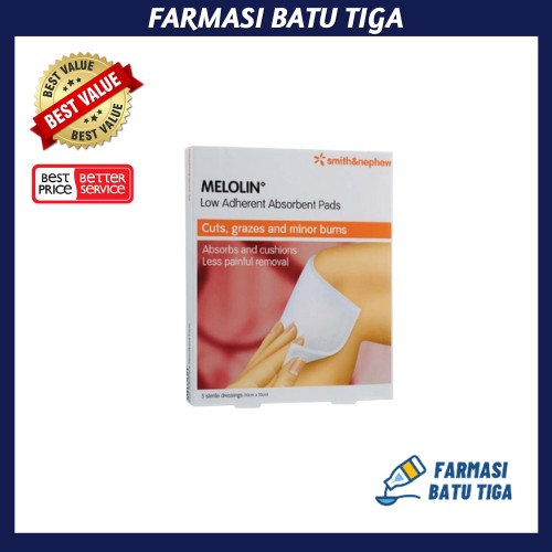 SMITH & NEPHEW MELOLIN CUSHIONED DRESSING PADS 5S (5CMX5CM)/ (10CMX10CM ...