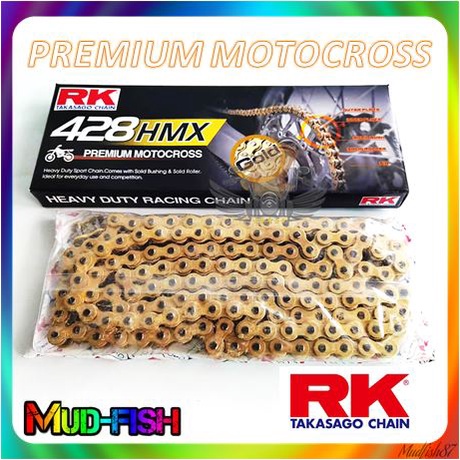 RANTAI RK PREMIUM MOTO CROSS GR 428 HMX 140L HEAVY DUTY CHAIN (GOLD ...