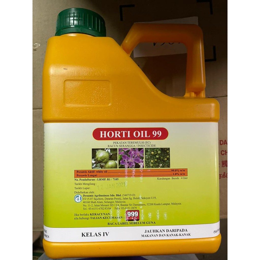 white oil Horti oil 99 insecticide 4 LITER | Shopee Malaysia