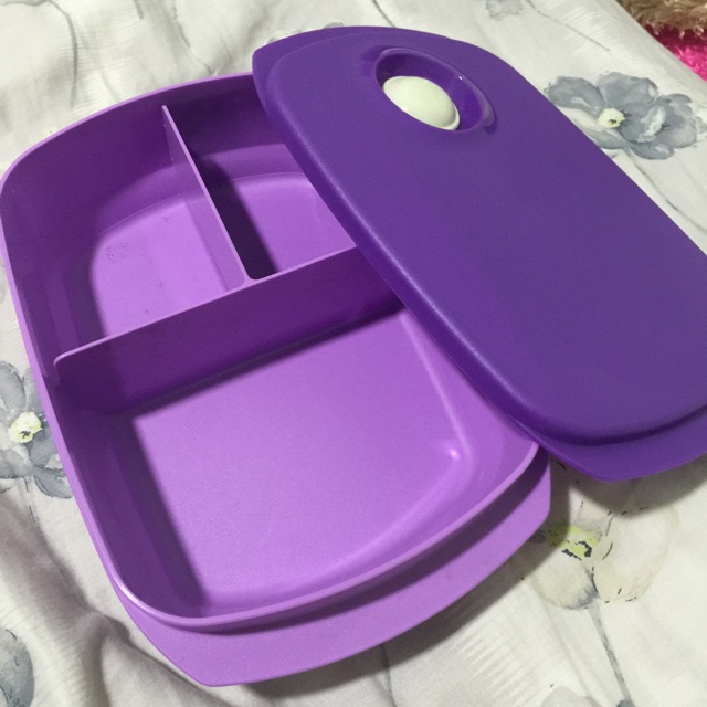 Tupperware purple divider lunch box 1L | Shopee Malaysia