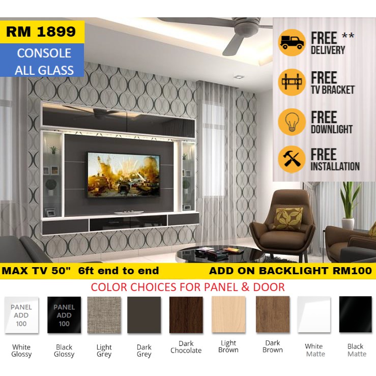 🔥 [FREE INSTALL & BRACKET TV] 🔥 KABINET TV GANTUNG WALL MOUTING,RAK TV ...