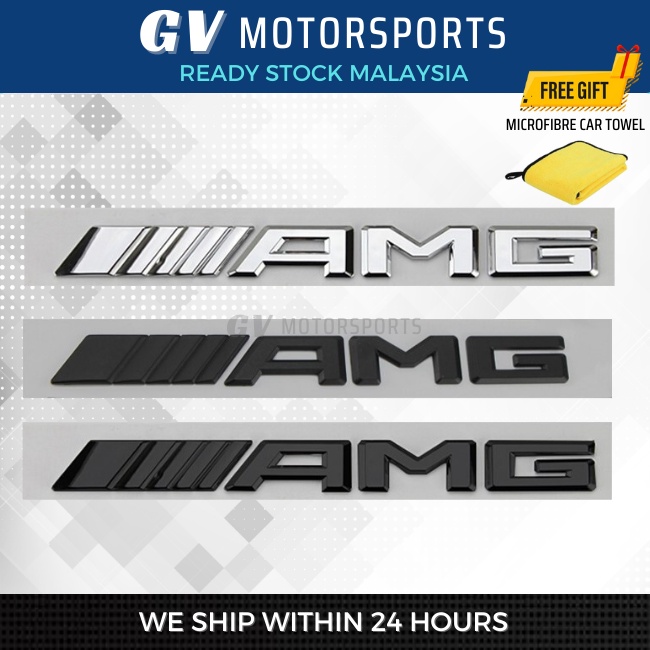 READY STOCK Mercedes-Benz AMG logo Car Rear Trunk Body Decal Emblem ...
