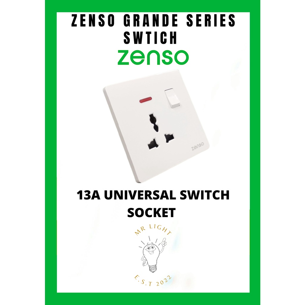 Zenso Grande (WHITE) Switches & Socket Outlet Frameless Design, Modern ...