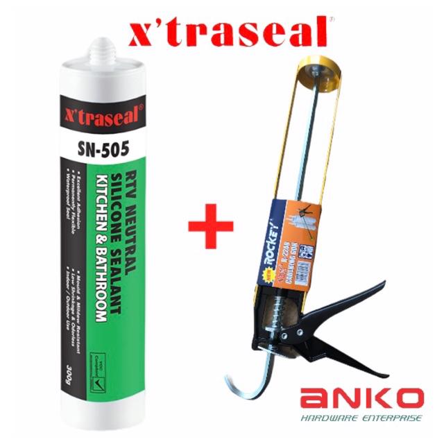 XTRASEAL SN-505 KITCHEN & BATHROOM SEALANT WITH SILICONE CAULKING GUN ...