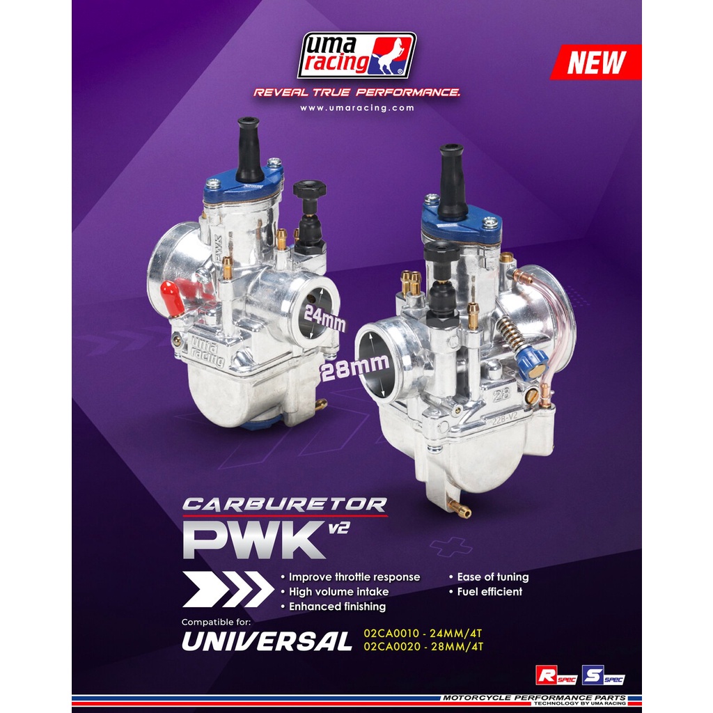 UMA RACING PWK V2 CARBURETOR (UNIVERSAL) - 24MM / 28MM / 30MM / 32MM ...
