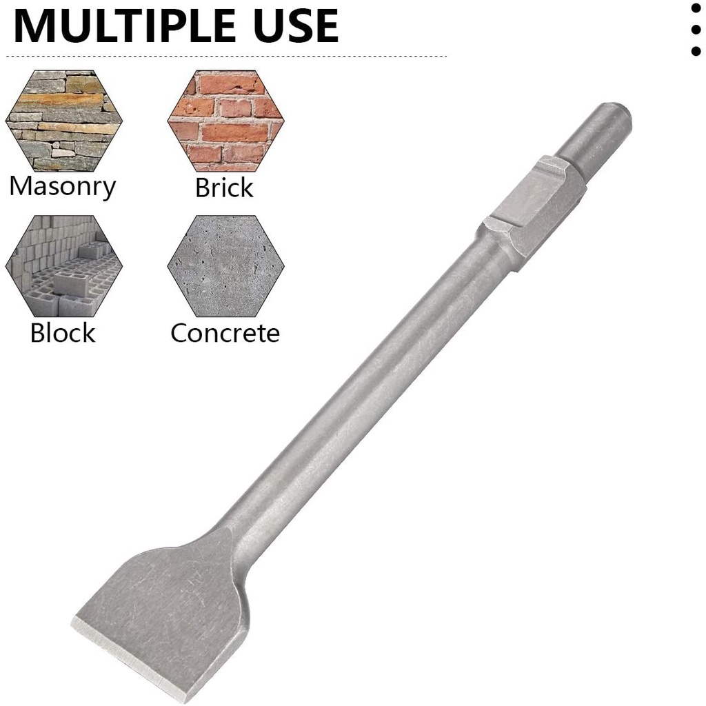 Hex Shank Scraping Chisel, 1-1/8" Chisel Hex for Electric Demolition ...