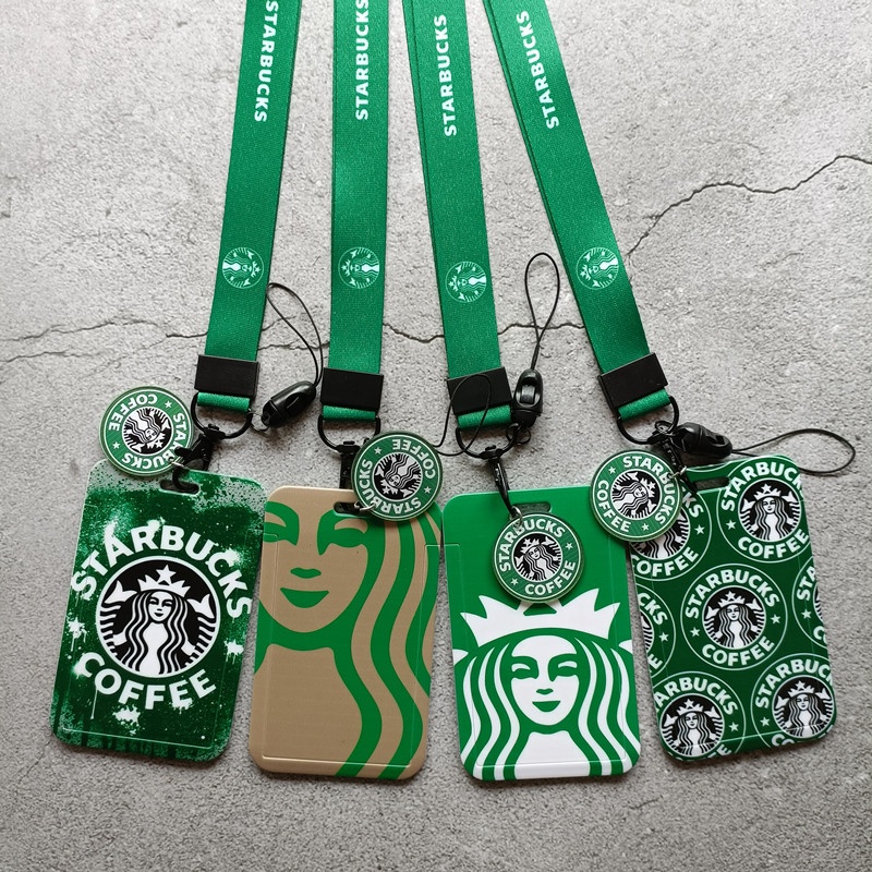 Fashion Starbucks ID Credit Bank Card Holder Staff Name Tag Students ...