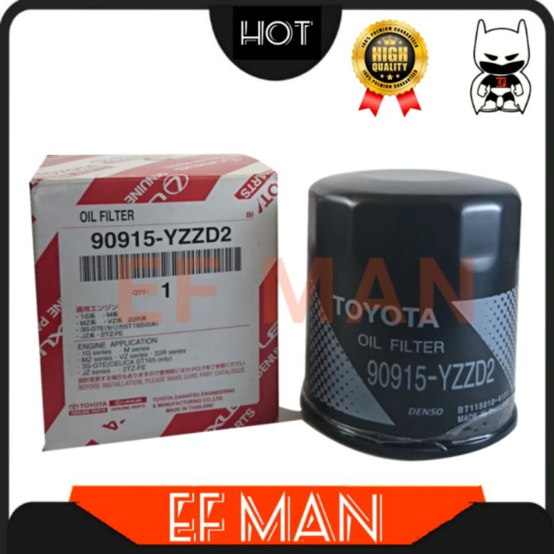 TOYOTA OIL FILTER 90915-YZZD2 HILUX INNOVA FORTUNER PRADO KUN25 KUN26 ...