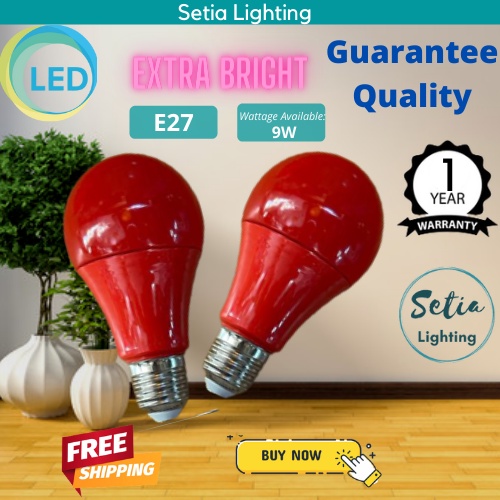 7W LED RED Bulb E27 lantern Screw Type Mentol Merah 红色灯泡 灯笼灯泡 | Shopee ...
