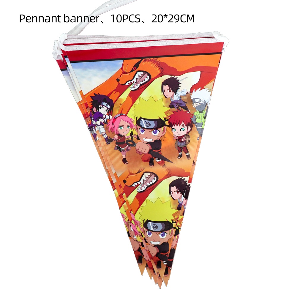 Naruto Cartoon Birthday Party Theme Set Paper Plate Pull Flag Strip ...