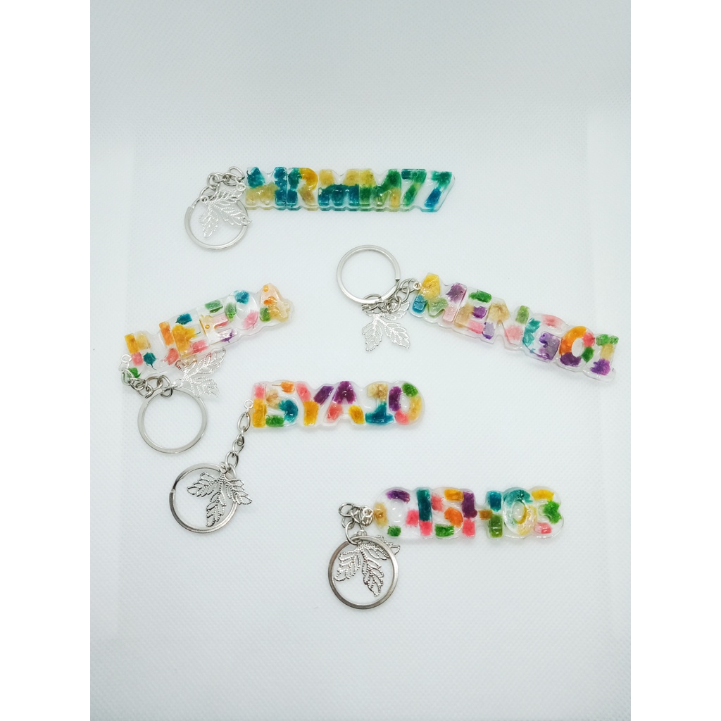 [CUSTOM RESIN] Keychain Cantum Huruf Bunga | Shopee Malaysia