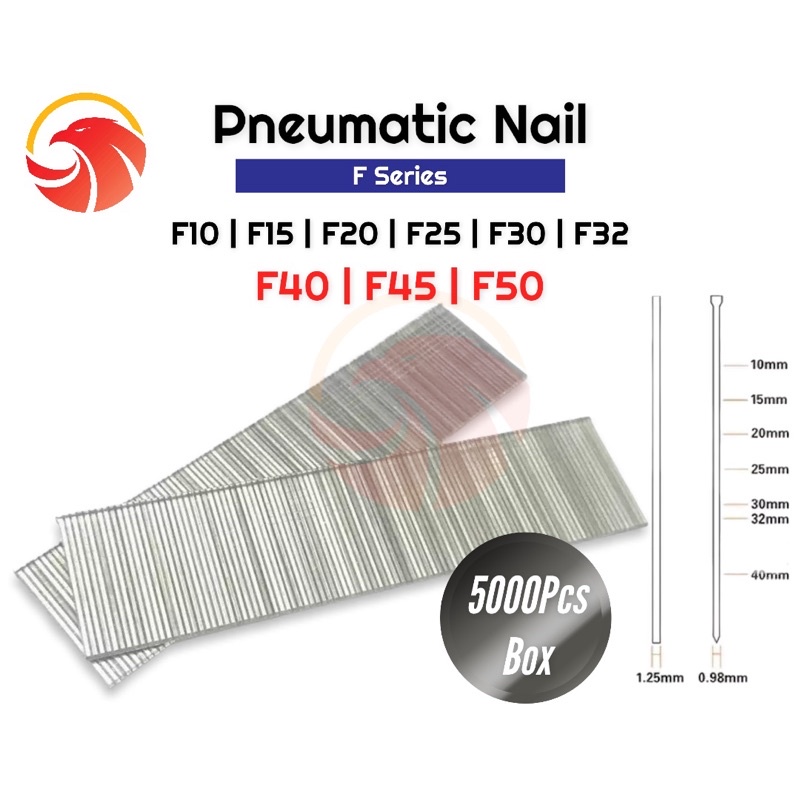 Pneumatic Premium Air Nail Refill Air Gun Nail F Type F10 F12 F15 F20 ...