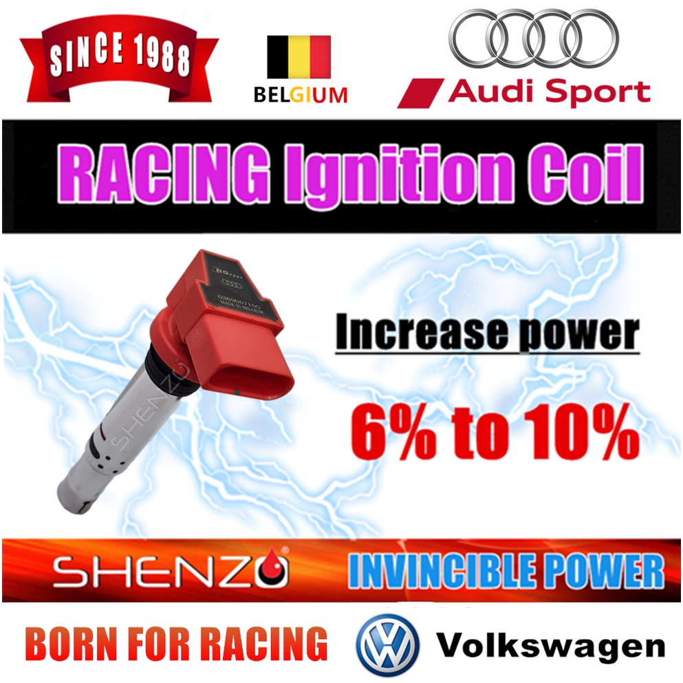 AUDI ignition coil MADE IN BELGIUM Racing type VW R8 A3 A4 A5 A6 A7 A8 ...