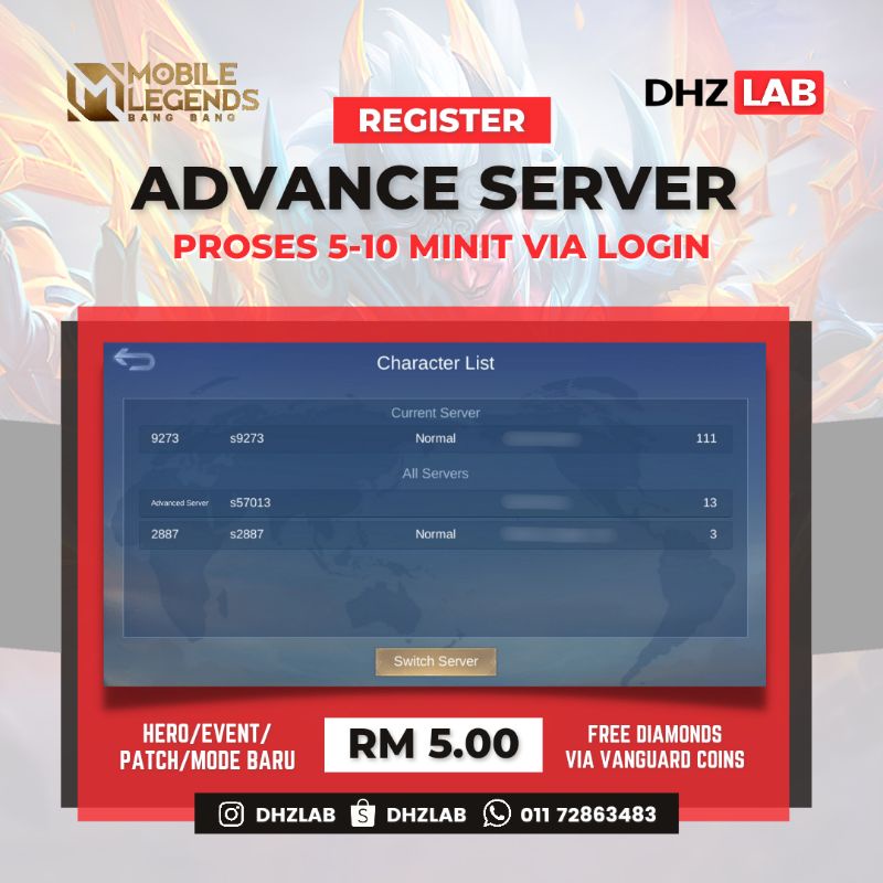 Advance Server Mobile Legends | Shopee Malaysia