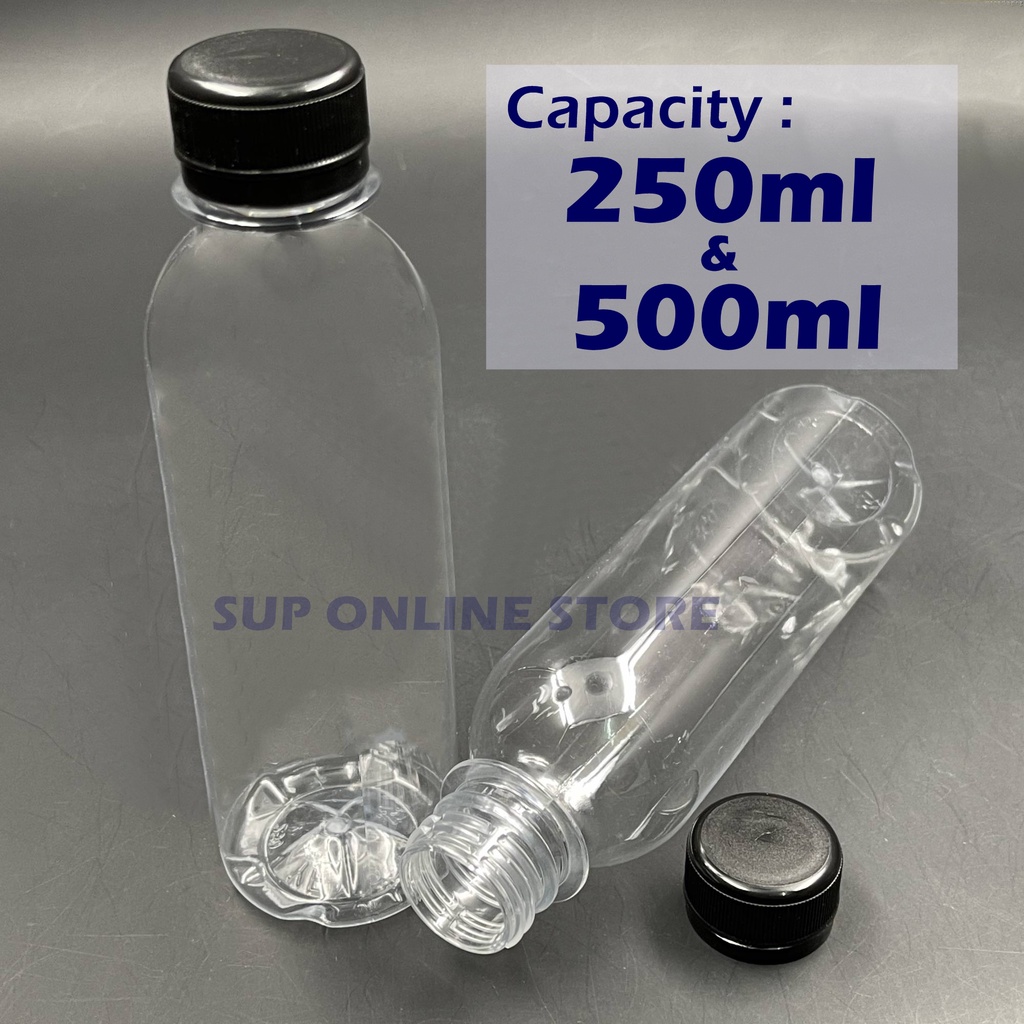 (250ml / 500ml)Empty Water Bottle Plastic with cover(250ml) PET Bottle ...