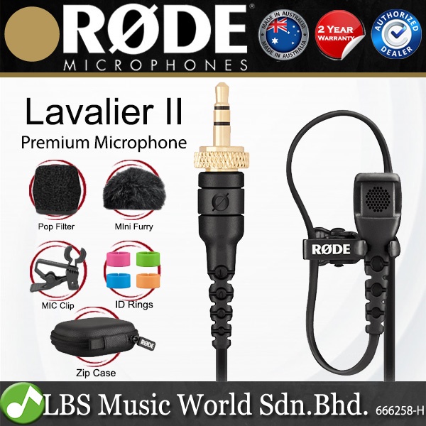 Rode Lavalier II Omnidirectional Mic Lavalier Microphone with Locking 3 ...