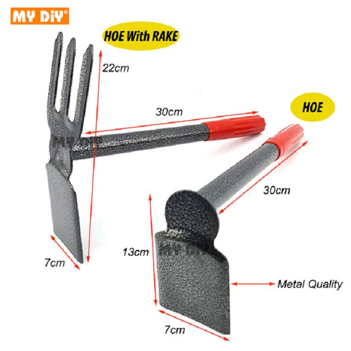 MYDIYHOMEDEPOT - Gardening Tools Metal Mini Hoe Rake Double Sided Hoe ...