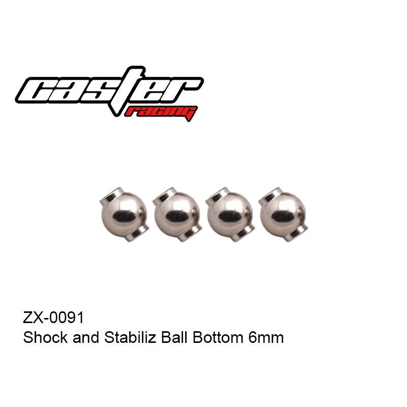 CASTER RACING ZX-0091 SHOCK & STABILIZER 6MM BALL BOTTOM (BLACK ...
