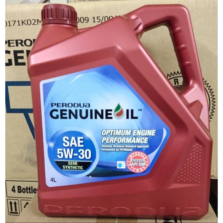 PERODUA 5W30 Semi Synthetic Engine Oil (4L) Myvi Alza Bezza Aruz Avanza ...
