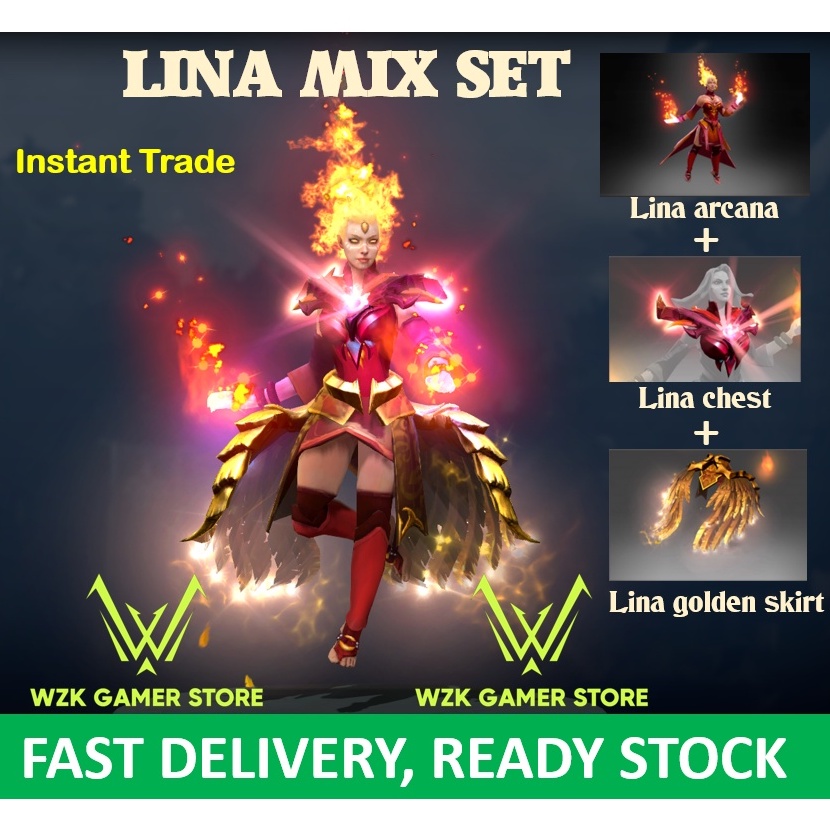 【Instant Stock】DOTA2 LINA MIX SET IMMORTALS [NO NEED WAIT 7 DAYS!] LINA ...