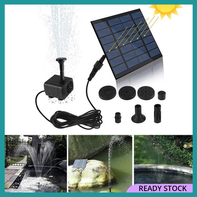 Solar Power Fountain Pool Mini Water Pump Sun Plants Watering Vase ...