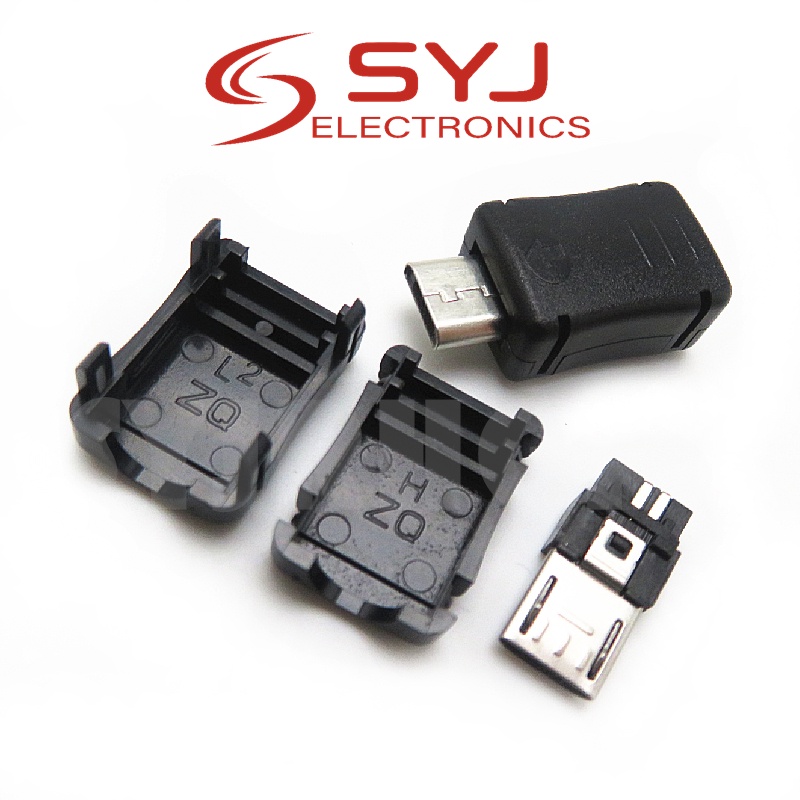20 PCS MICRO USB 5 Pin T Port Male Plug Socket Connector With Plastic ...