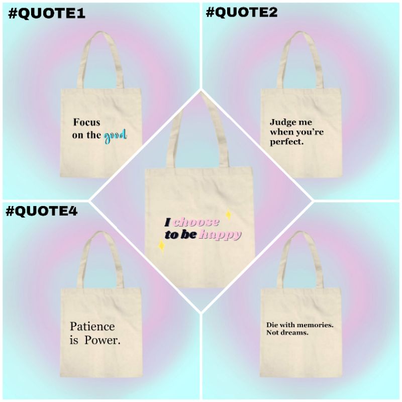 Canvas Student Totebag ( Minimalist Quotes Edition) | Shopee Malaysia