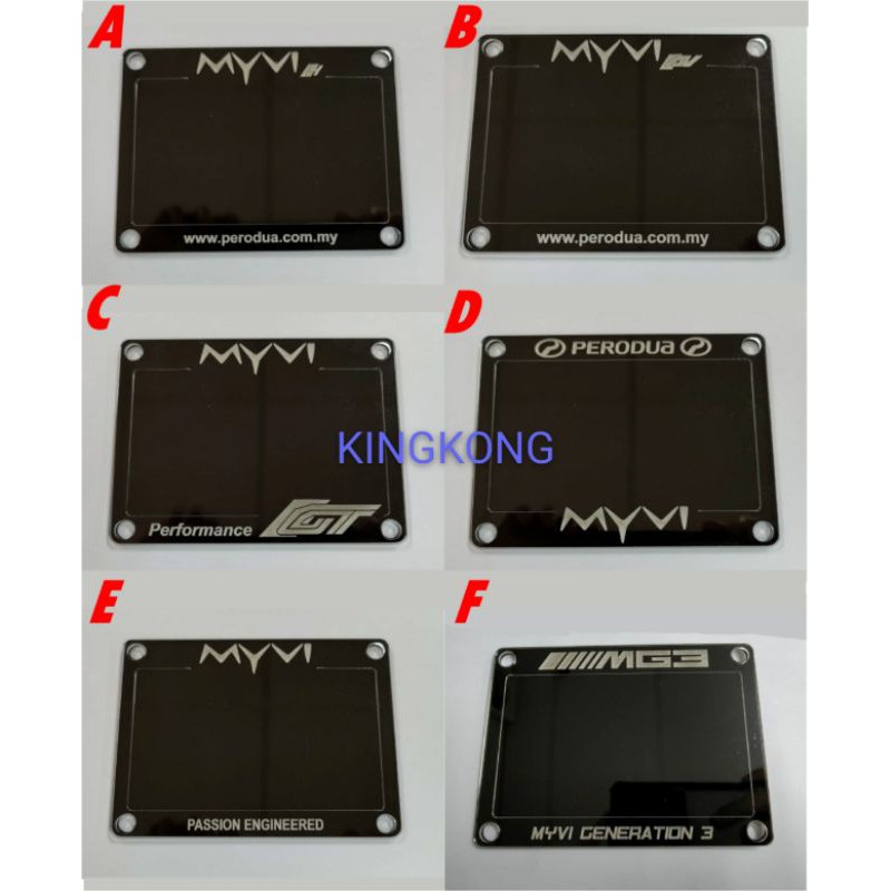 ACRYLIC ROAD TAX STICKER HOLDER 4 SUCTION CUP - PERODUA MYVI 2018 MG3 ...