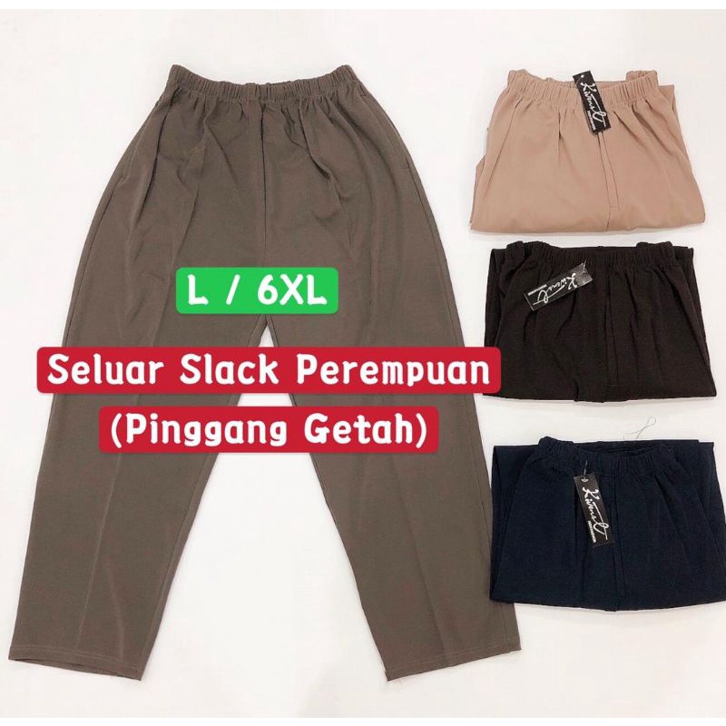 Seluar Slack Perempuan Pinggang Getah 508 Lady Long Slack Pants Seluar ...