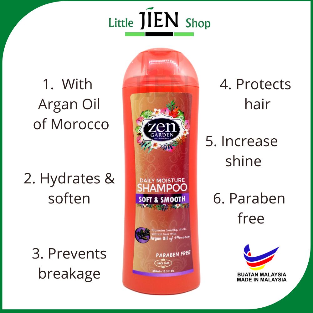 Zen Hair Shampoo With Argan Oil, Soft & Smooth Shampoo, Anti Dandruff ...