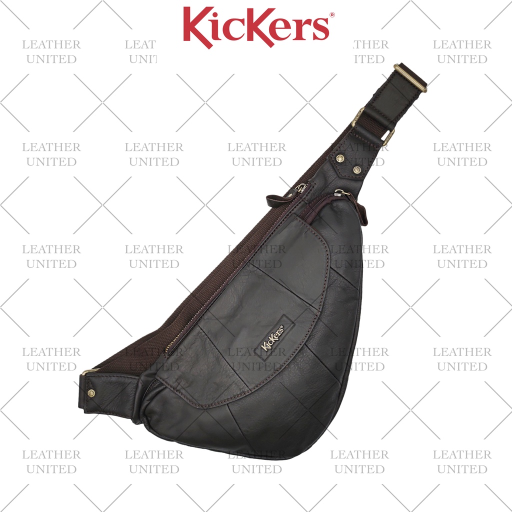 Kickers Genuine Top Grain Leather Half Moon Hiking & Chest Crossbody ...