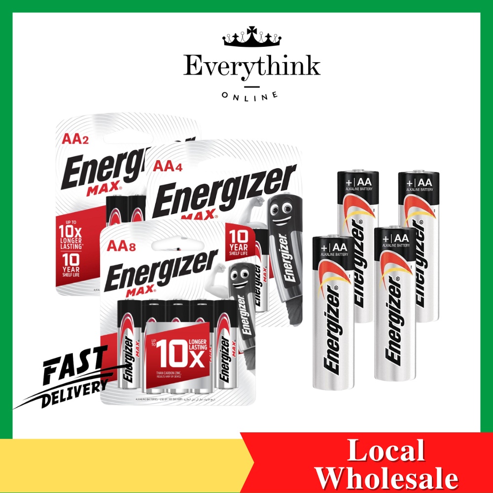 [READY STOCK] ENERGIZER MAX E91 AA 1.5V ALKALINE BATTERY BATTERIES - 2PCS (E91BP2) / 4PCS ...