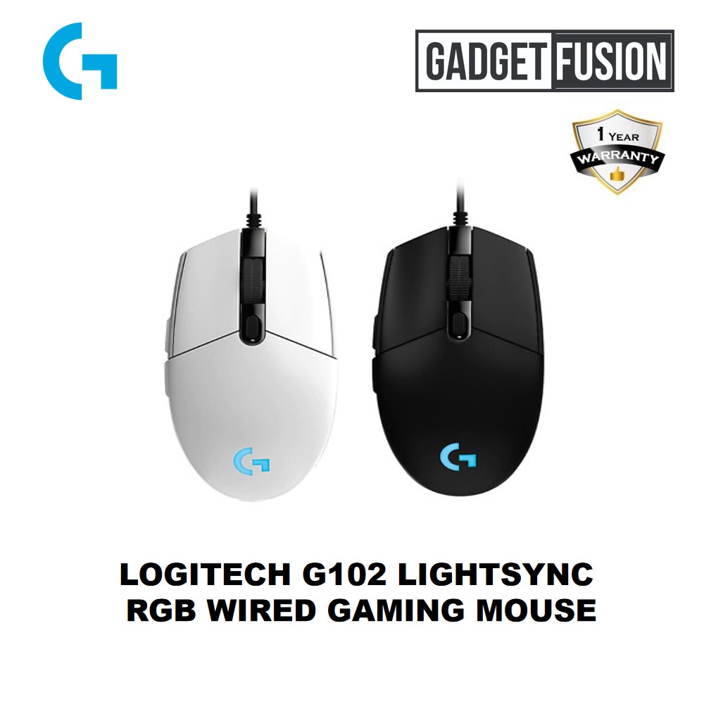 LOGITECH G102 LIGHTSYNC RGB WIRED GAMING MOUSE - WHITE / BLACK | Shopee ...