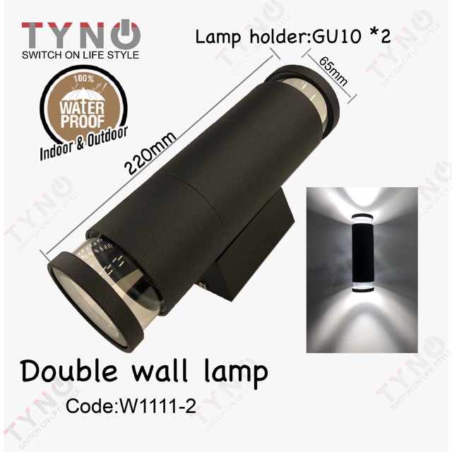 Wall Lamp IP65 Waterproof Indoor & Outdoor Aluminium Wall Light Surface ...