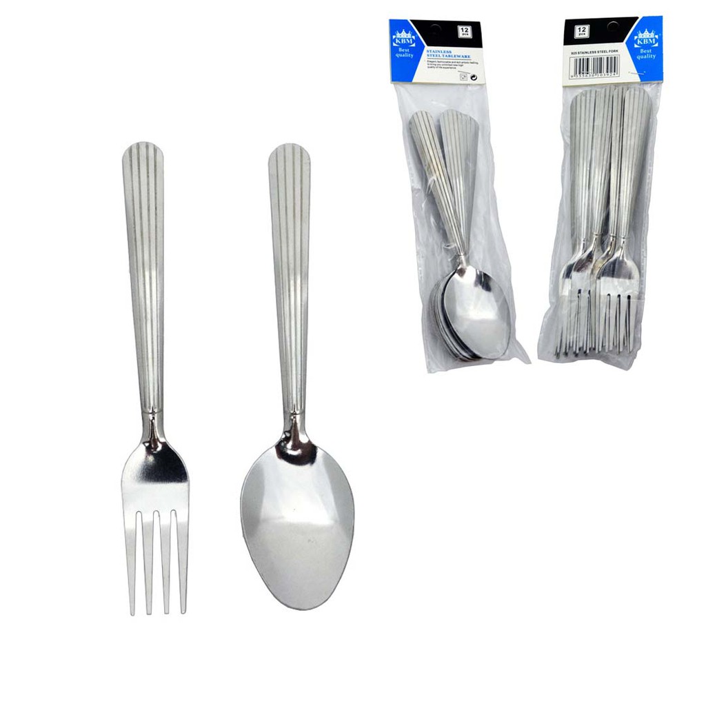 Household Tableware Stainless Steel Table Fork & Spoon 12PCS- 925 ...