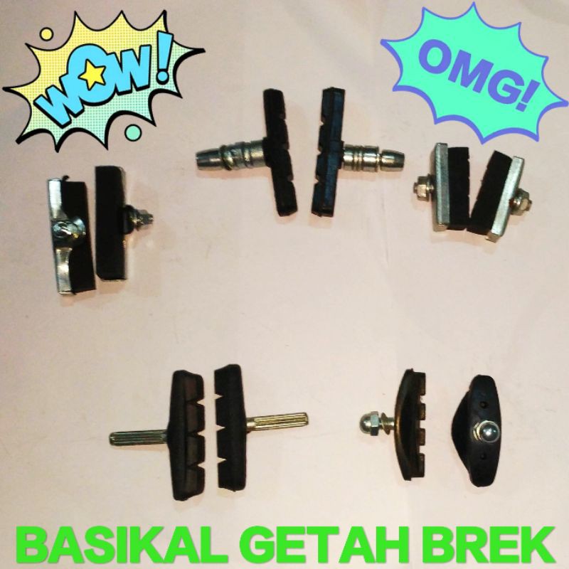 BICYCLE CALIPER V BRAKE SHOE/BASIKAL GETAH BREK (SEPASANG/2PCS ...