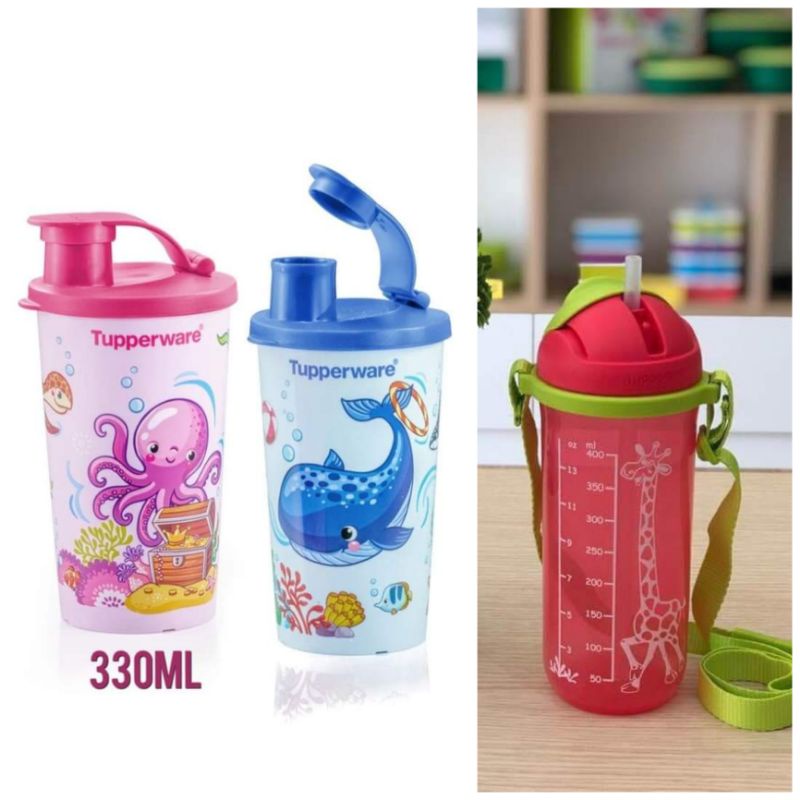 TUPPERWARE Kids tumbler/ botol air budak/ kedap/ kids/ straw | Shopee ...